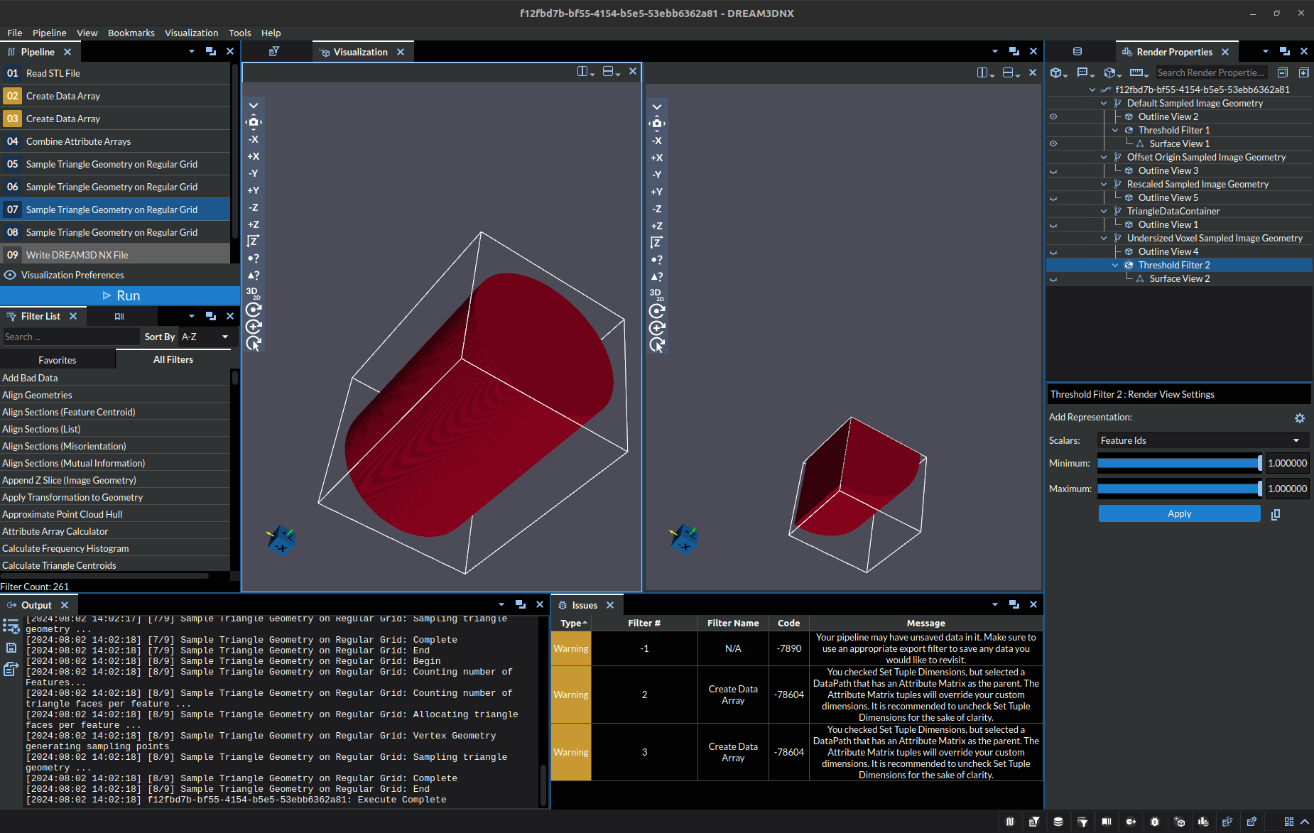 9.130. Sample Triangle Geometry on Regular Grid — DREAM3D-NX 7.4.0 ...